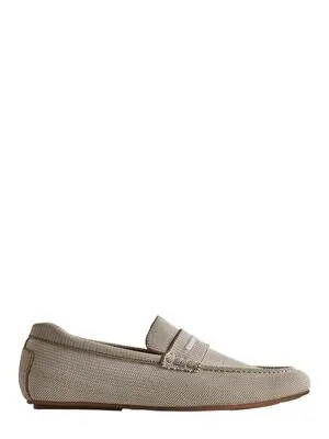 Quince Recycled Knit Driving Loafer Wheat