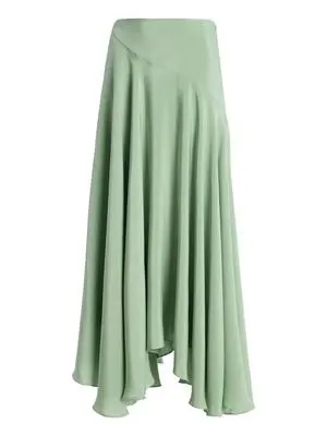 RODARTE Bias Silk-crepe Midi Skirt - Green