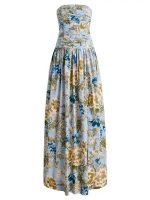 Cara Cara Montreal Cotton Gown Print Bustier Maxi Dress - Floral