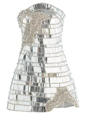 Rachel Gilbert Exclusive Ariel Embellished Tulle Mini Dress - Silver