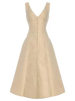 MIRROR PALAIS Dinner's At 6 Cotton Midi Dress - White