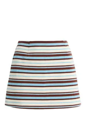 Posse Nadine Striped Cotton Mini Skirt - Multi