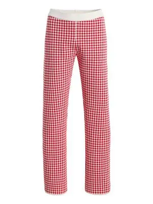 Posse Micah Gingham Knit Pants Ankle Length - Red