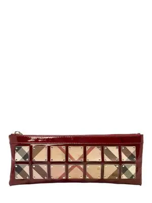Burberry Super Nova Check Clutch Bag - Red