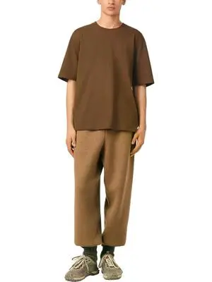 AMI Paris Cotton T-shirt With Embossed De Coeur - Brown