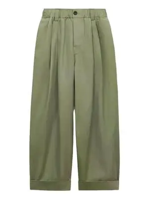 Marni Canvas Pleated Trousers - Green