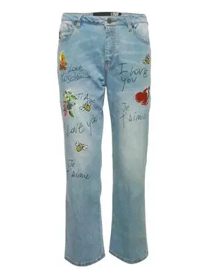 Moschino Appliqué Print Jeans - Blue