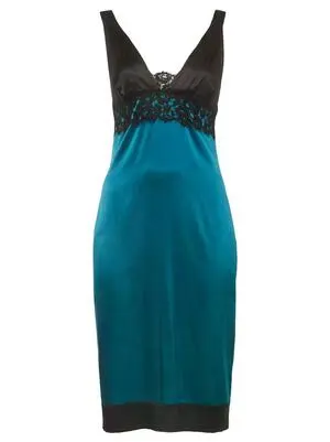 Roberto Cavalli Lace-trim Mini Dress - Blue