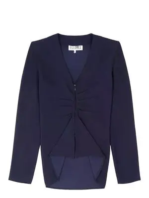 MAISON MARGIELA Gathered V-neck Top - Blue