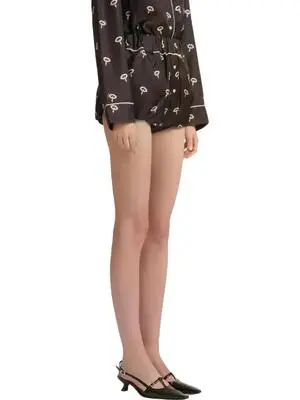 Marni Silk Twill Bloomers With Floral Print - Brown