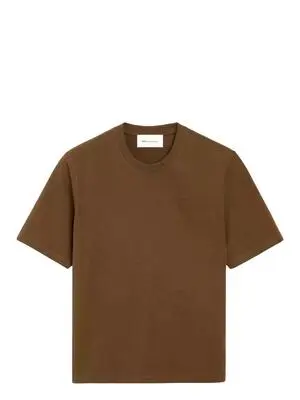 AMI Paris AMI Paris Cotton T-Shirt With Embossed Ami De Coeur Brown