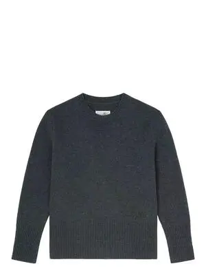 MAISON MARGIELA Crew Neck Wool Sweater With Deconstructed Ribbing - Grey