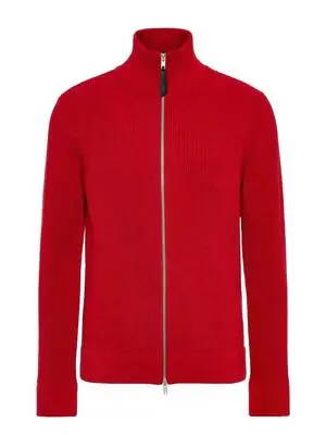 MAISON MARGIELA Ribbed Zip-up Sweatshirt - Red