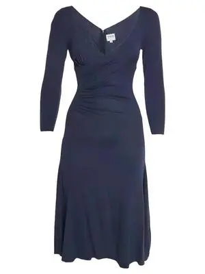 ARMANI Navy Draped Maxi Dress - Blue