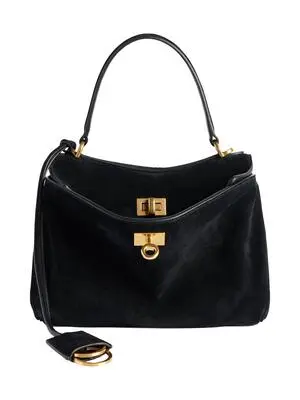 Balenciaga Mini Suede Rodeo Top Handle Bag - Black