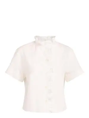 CLAUDIE PIERLOT Claudie Pierlot Cotton Poplin Ruffle Blouse