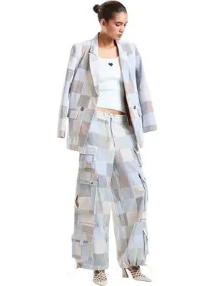 Cynthia Rowley Seersucker Blazer - Blue