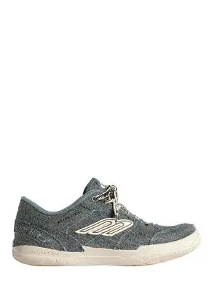 Balenciaga Hamptons" Distressed Denim Lace-up Sneakers - Blue
