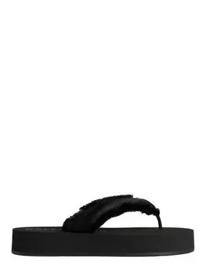 Balenciaga Fringed Jet Lag Flip Flops - Black