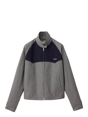 Miu Miu Cotton Gingham Check Zip-up Jacket - Grey