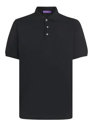 Ralph Lauren Purple Label Cotton Piqué Polo Shirt - Black