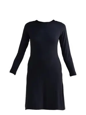 REISTOR Crew Neck Fitted Midi Dress - Black