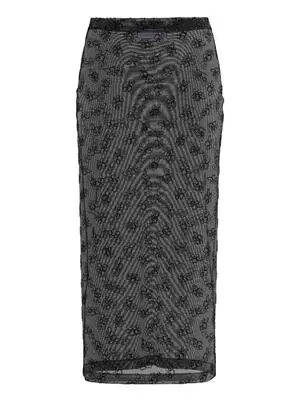 MARGHERITA MACCAPANI Embroidered Semi-sheer Overskirt - Black