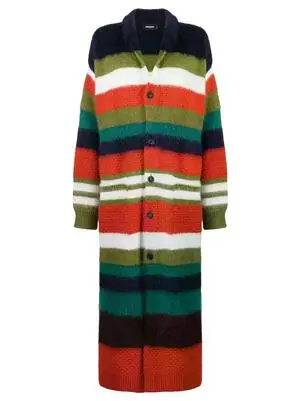 Dsquared2 Striped Knitted Maxi Dress - Orange