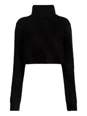 Dsquared2 Ribbed-knit Cropped Jumper - Black