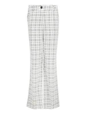 LILY AND LIONEL Chess Check Wide Leg Trousers - White