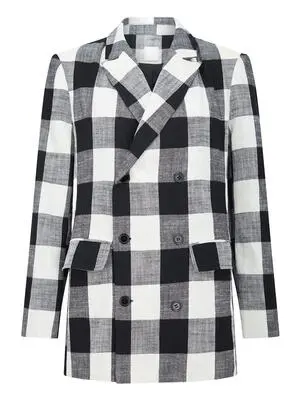 LILY AND LIONEL Zena Double Breasted Check Jacket - Black