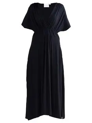 REISTOR Flowy A-line Maxi Dress With Side Slits - Black