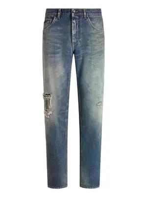 Dolce & Gabbana Classic Fit Denim Trousers - Blue