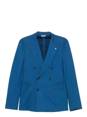 MANUEL RITZ Double-breasted Blazer - Blue