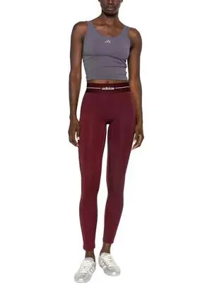 Adidas Logo Waistband Leggings - Red