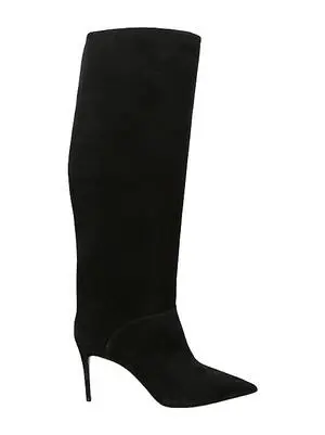 Casadei Julia Renna Suede Knee-high Stiletto Boots - Black