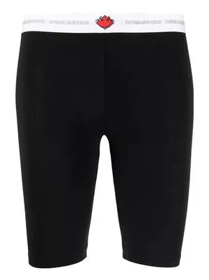 Dsquared2 Logo Waistband Cotton Shorts - Black