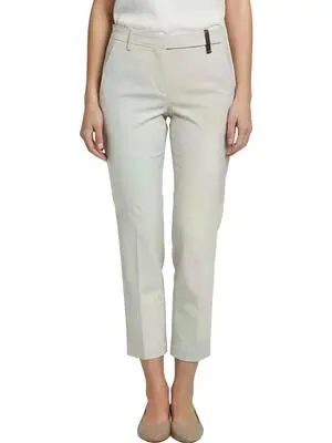 Brunello Cucinelli Monili Embellishment Trousers - Neutrals