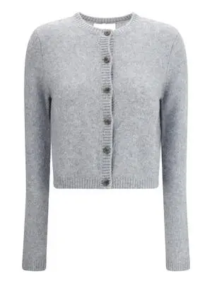 LISA YANG Felicia Cashmere Silk Blend Cardigan - Grey
