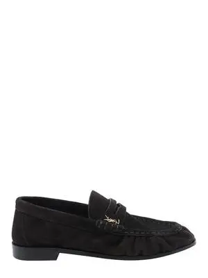 Saint Laurent SAINT LAURENT Le Loafer Loafers With Gold Tone Embellishment Brown