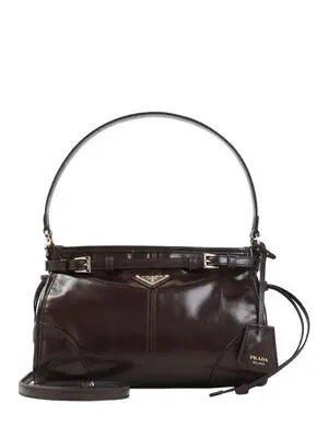 Prada Bonnie Small Leather Hobo Bag - Brown