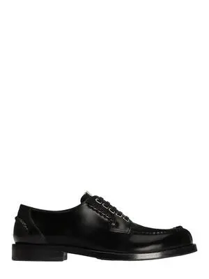 DOLCE & GABBANA Dolce & Gabbana Calfskin Derby Shoes With Hand-Stitched Detailing