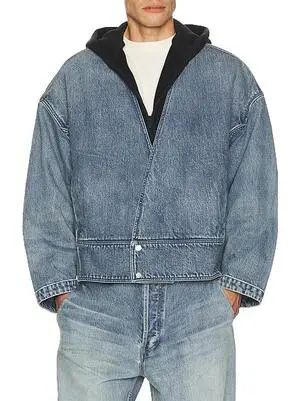 Fear Of God Denim Lapelless Jacket - Medium Indigo
