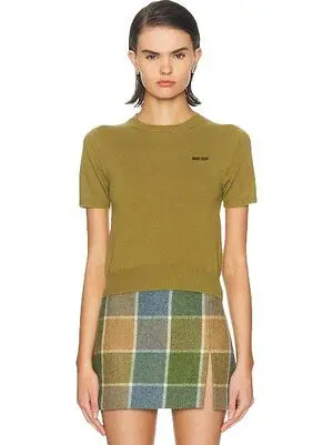 Miu Miu Cashmere Knit Top - Felce