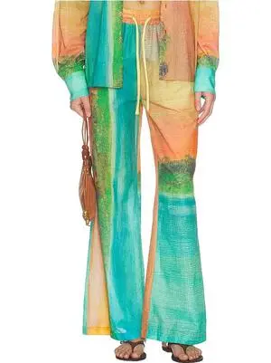 DONDE ESTEBAN Donde Esteban Cotton Voile Printed Pants