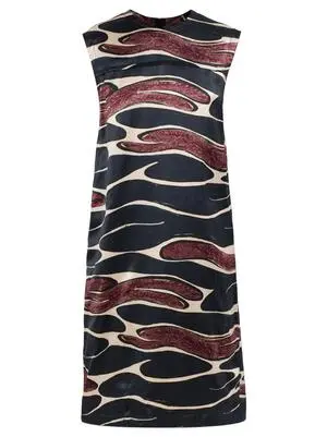 Marni Sleeveless Midi Dress With Abstract Print - Multicolour