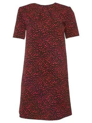 Saint Laurent Heart-print Crepe Mini Dress - Red