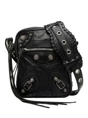 Balenciaga Le Cagole Lambskin Messenger Bag - Black