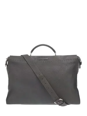 Fendi Fendi Selleria Monster Eyes Peekaboo Iconic Essential Satchel Grey