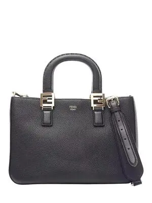 Fendi Grained Leather Satchel - Black